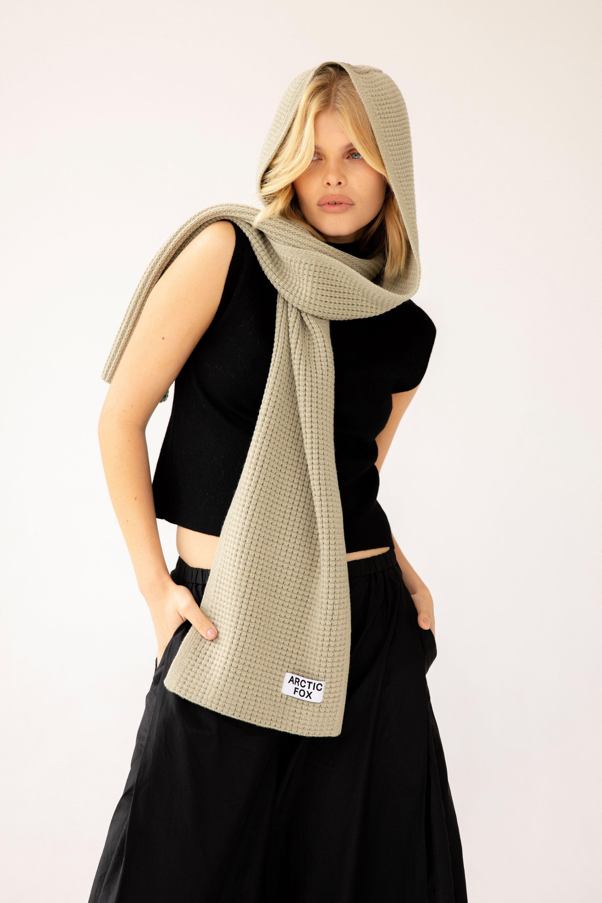 The Recycled Bottle Hooded Scarf - Arctic Fox & Co. - Arctic Grey