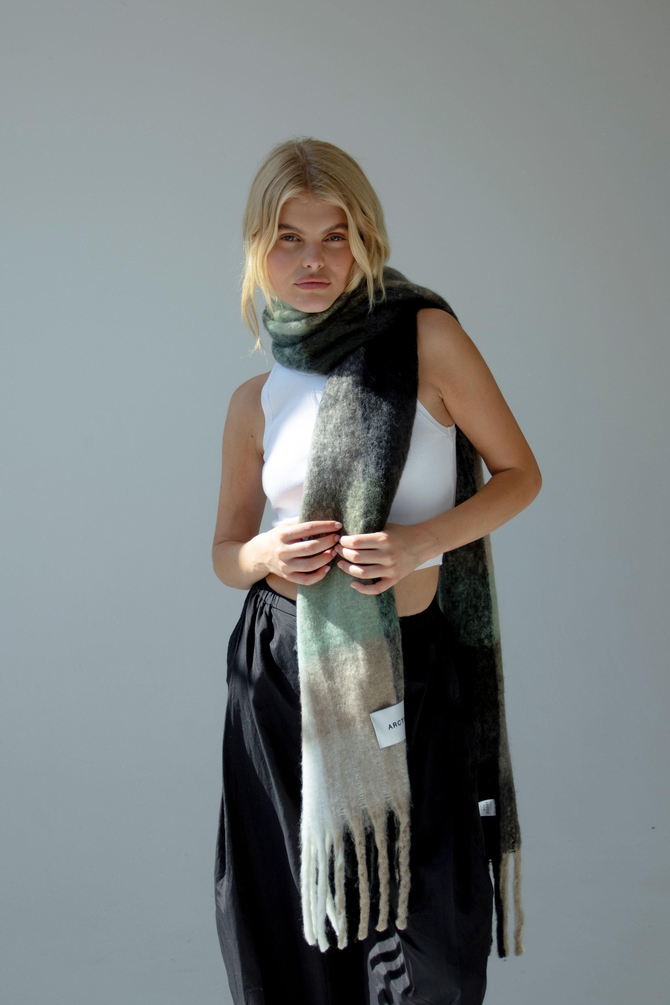 The 100% Recycled Reykjavik Scarf - Arctic Fox & Co. - Black Check